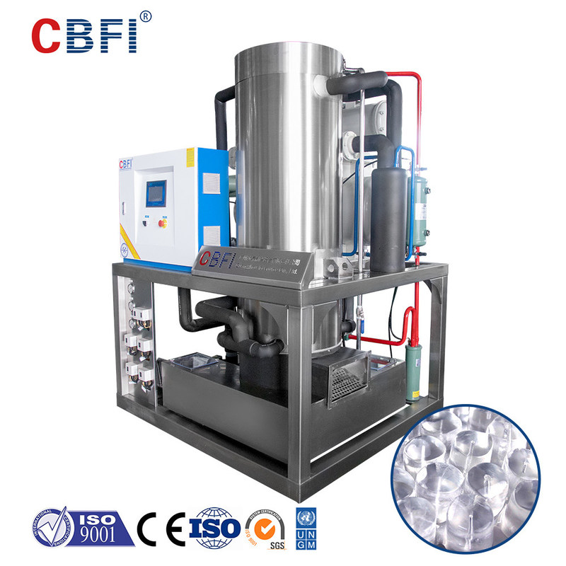 5 Ton Saw Cut (Solid No Hole) Tube Ice Machine Space-Saving Stainless ...